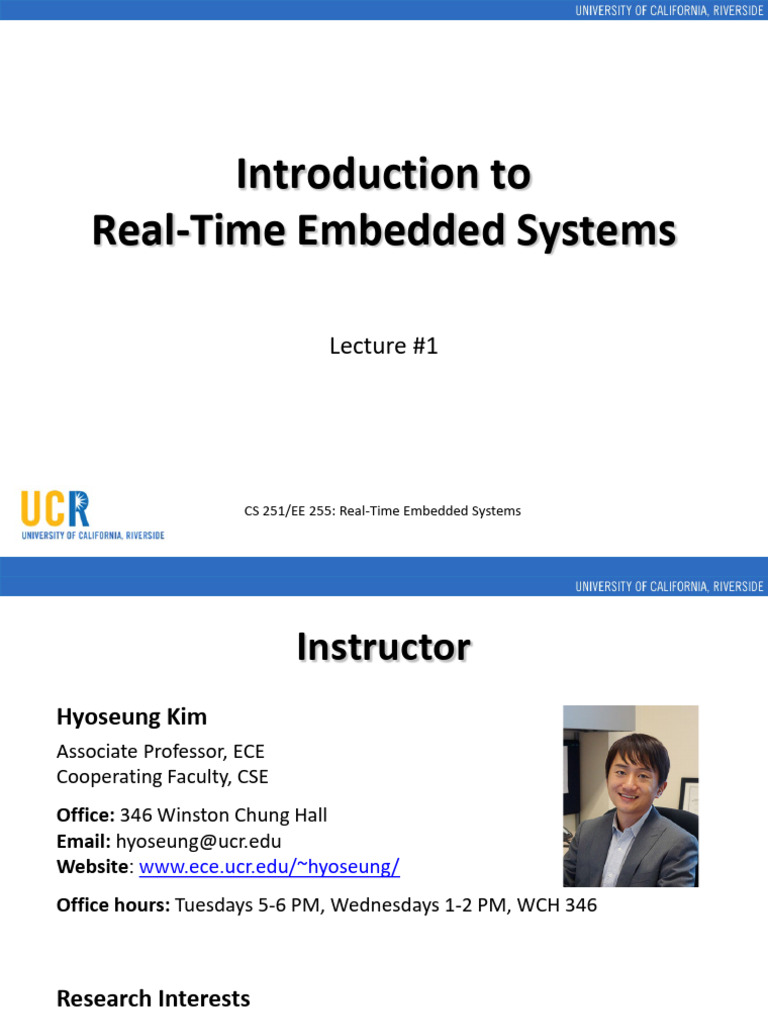 Lecture - 01 - Introduction To Real-Time Embedded Systems | PDF ...
