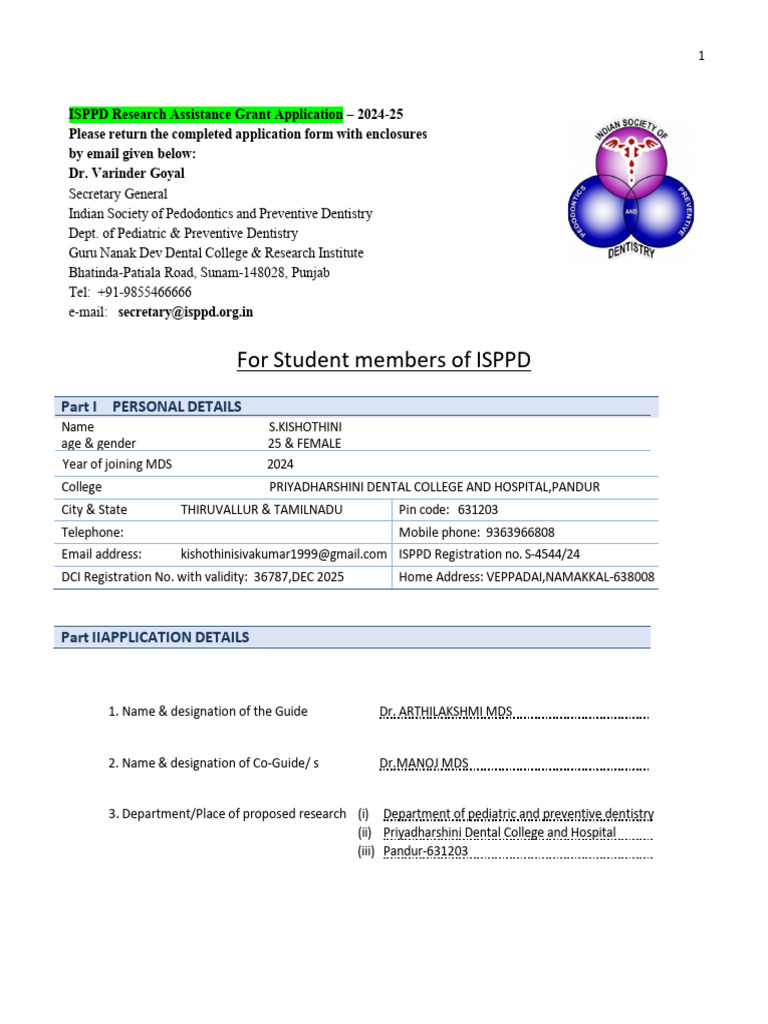 Isppd Grant | PDF | Clinical Trial | Health Care