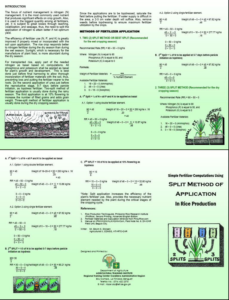 Simple Fertilizer Computations Using Split Method of Applications in ...