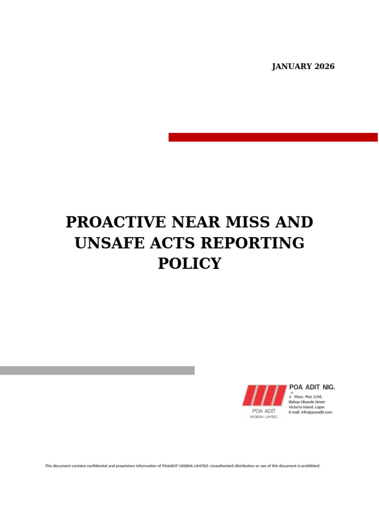 Proactive Near Miss and Unsafe Act Reporting Policy - Awak Collins ...