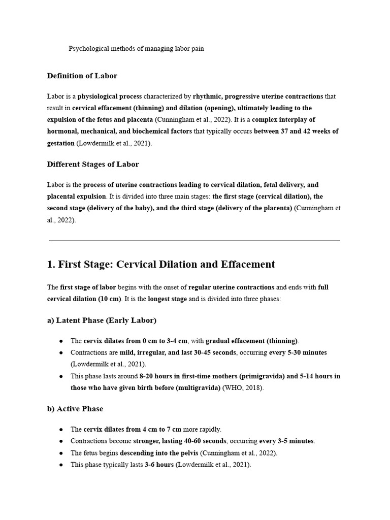 Managing Labor Pain | PDF | Childbirth | Uterus