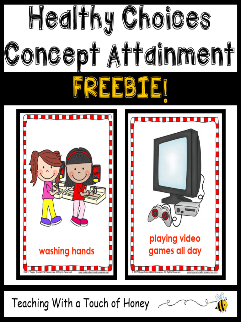 Health Activities Making Healthy Choices Concept Attainment Freebie | PDF