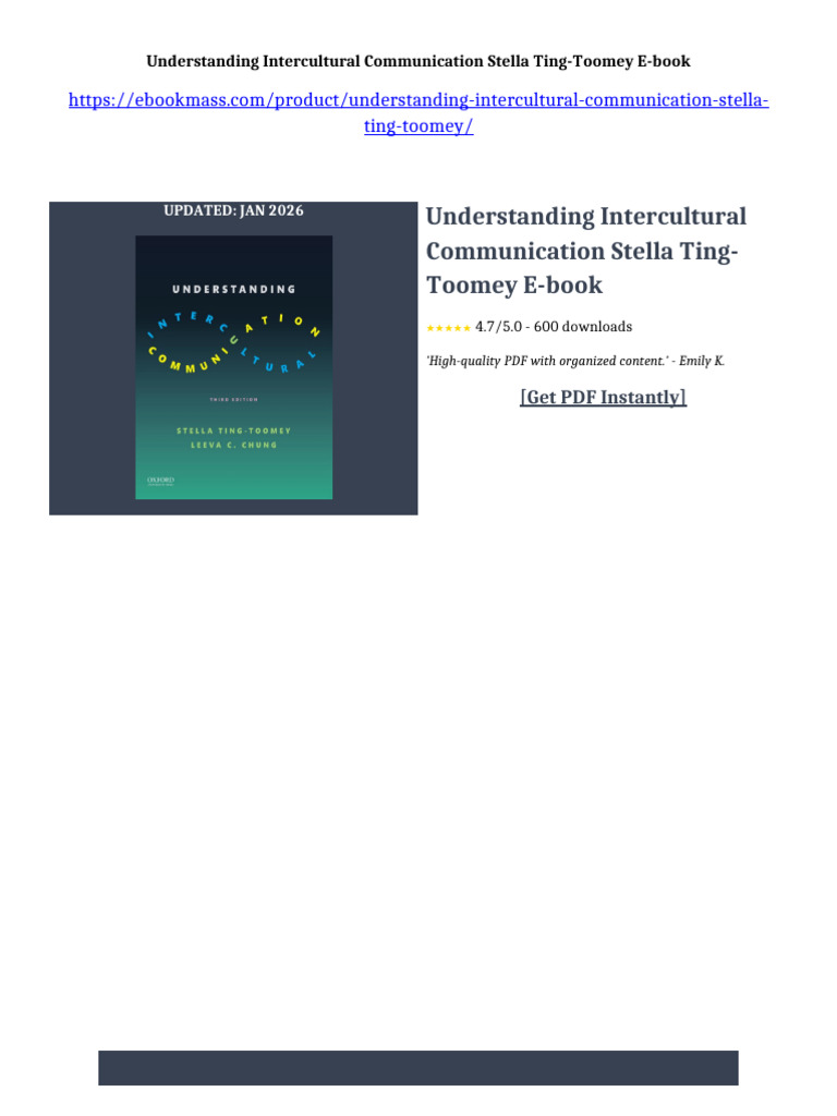 Understanding Intercultural Communication Stella Ting-Toomey Ebook Full ...