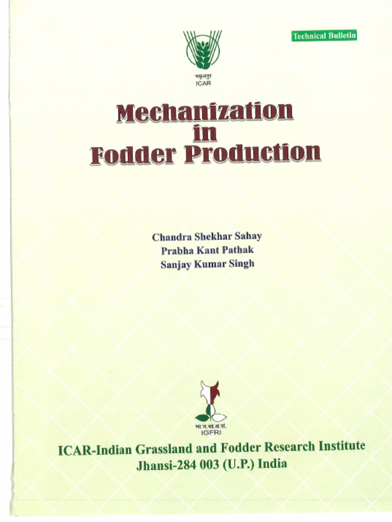 Mechanization in Fodder Production | PDF