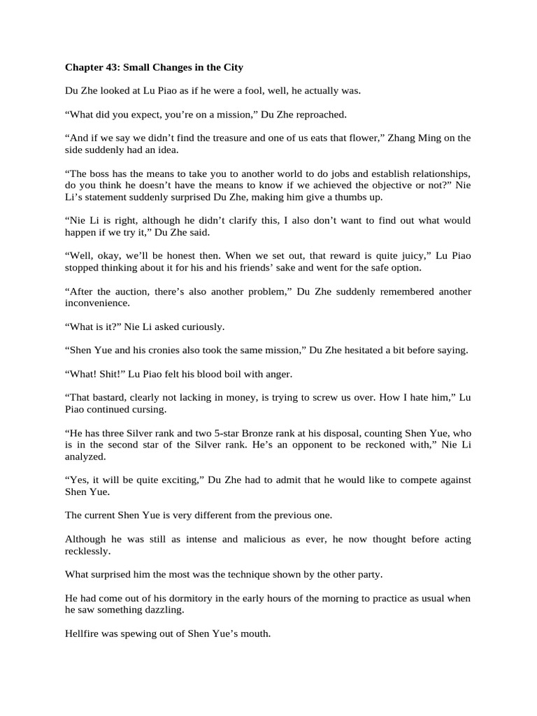 Chapter 43 Small Changes in the City | PDF