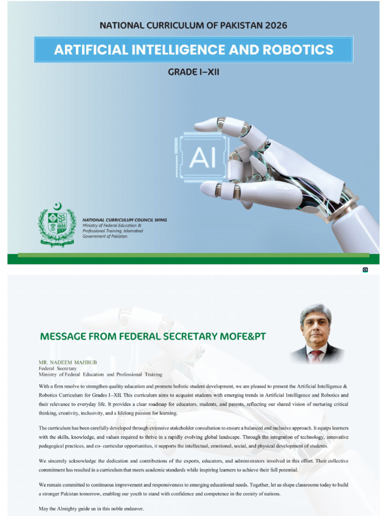 Artificial Intelligence & Robotics Curriculum | PDF