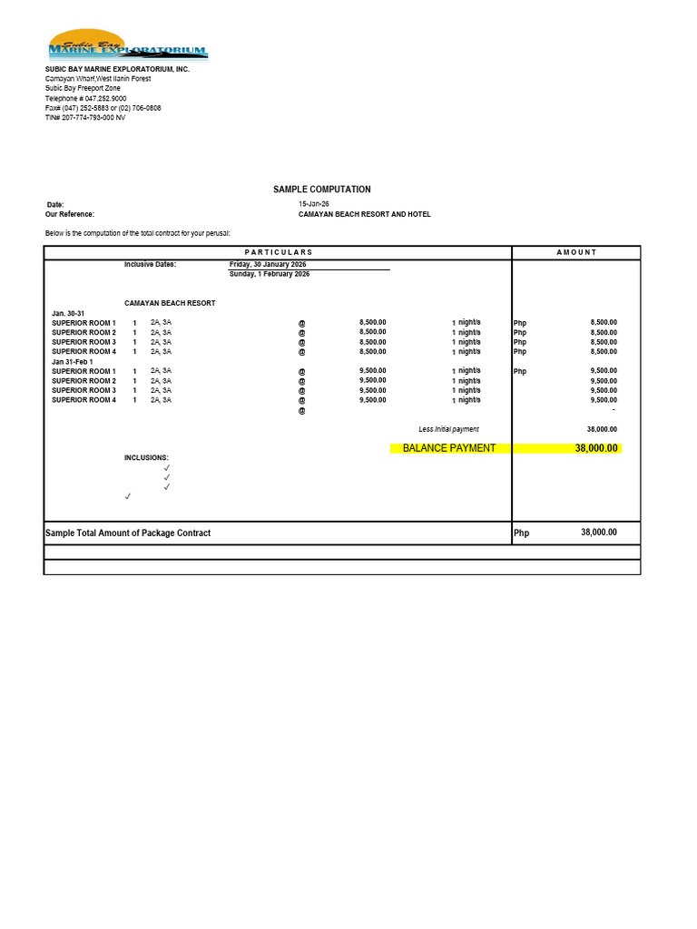 Sample Quotation Superior Room - Jan. 30-Feb 1, 2026_281605b7-4211-47a0 ...