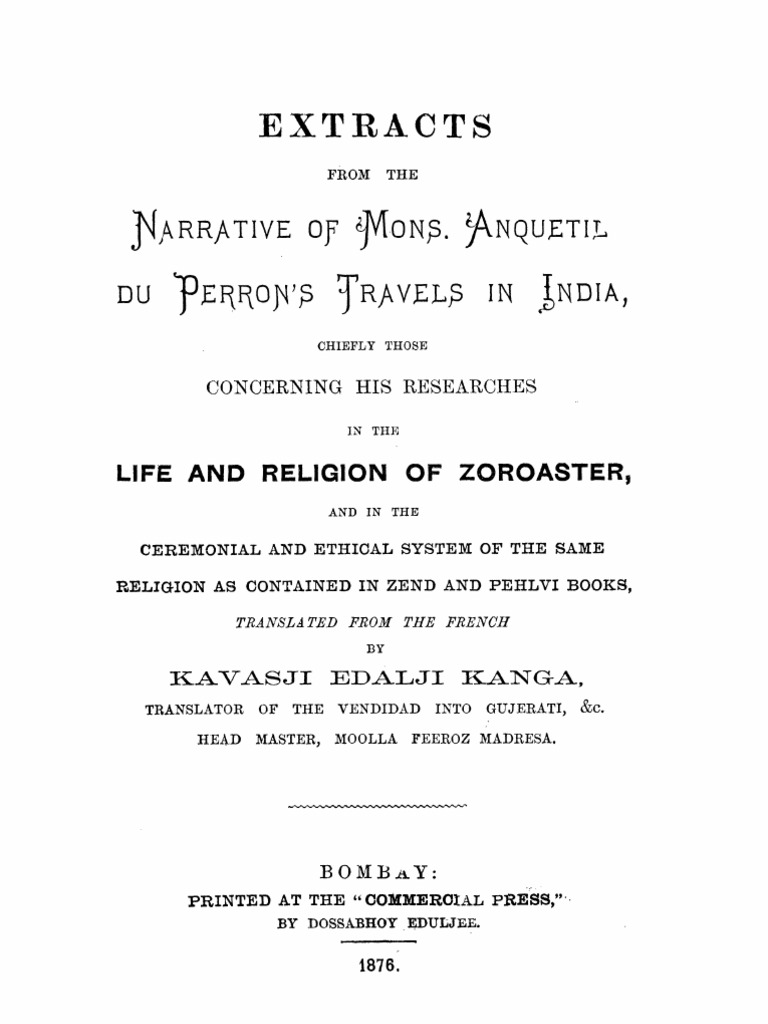 Anquetil Duperron | PDF | Zoroastrianism | Religion And Belief