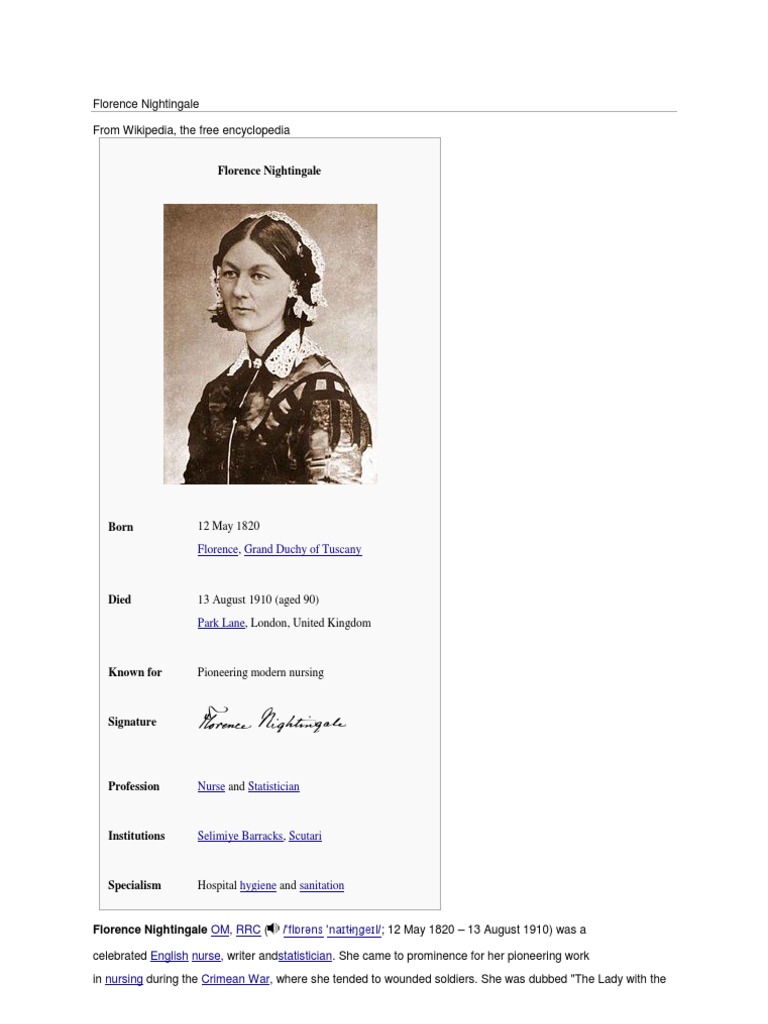 Florence Nightingale | PDF | Florence Nightingale | Pie Chart