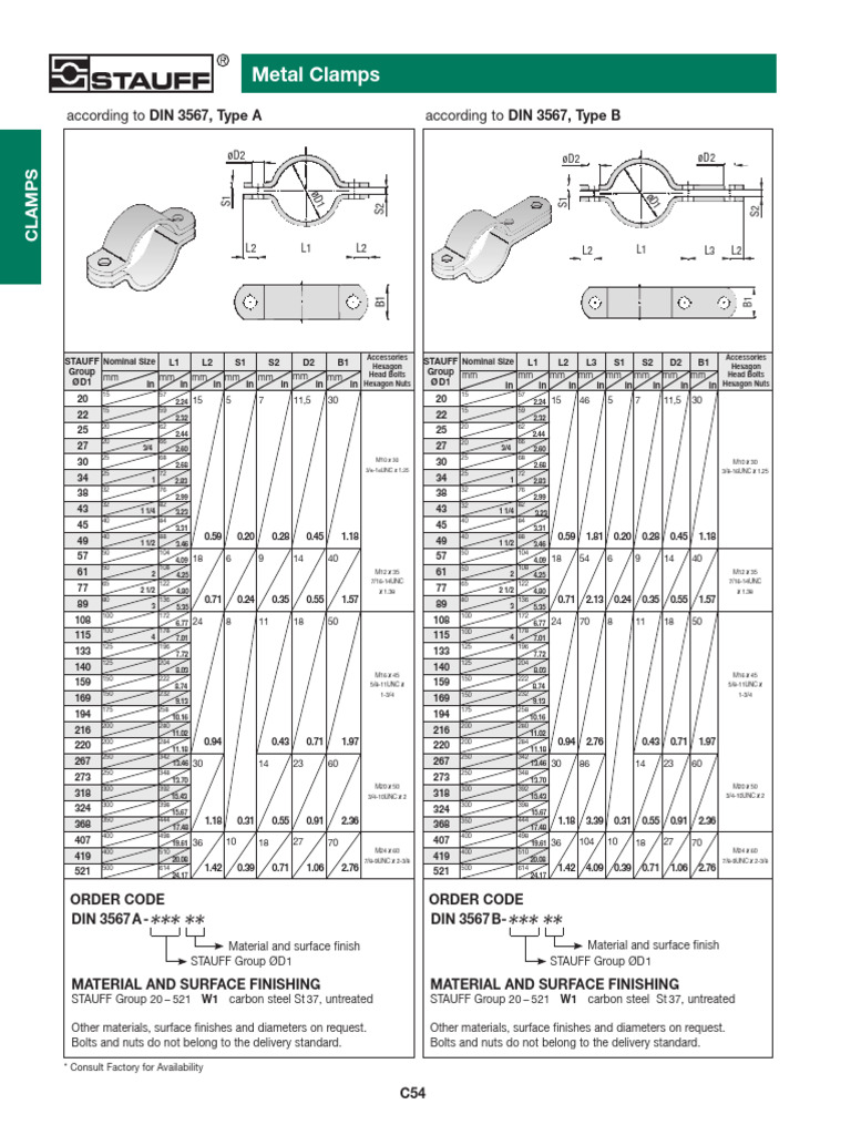 DIN 3567- Pipe Clamp | PDF | Metalworking