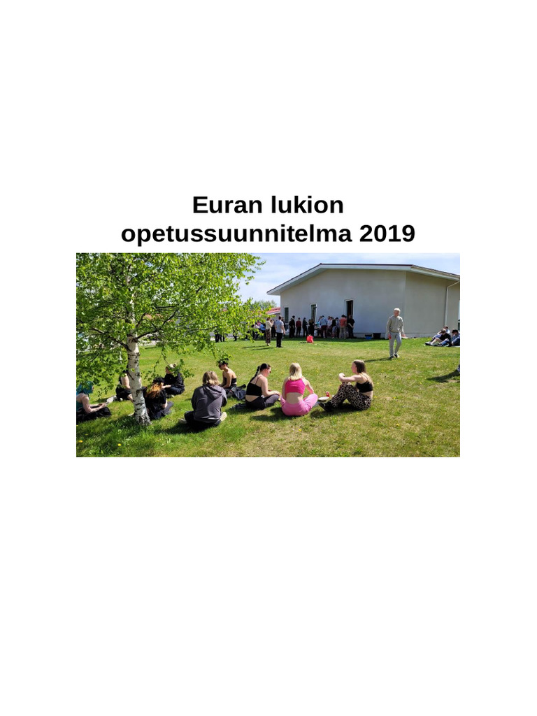 Euran Lukion Opetussuunnitelma 2019 Voimassa 1.8.2025 Alkaen | PDF