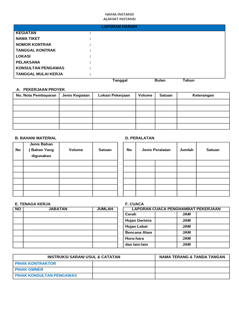 Laporan Harian Proyek | PDF