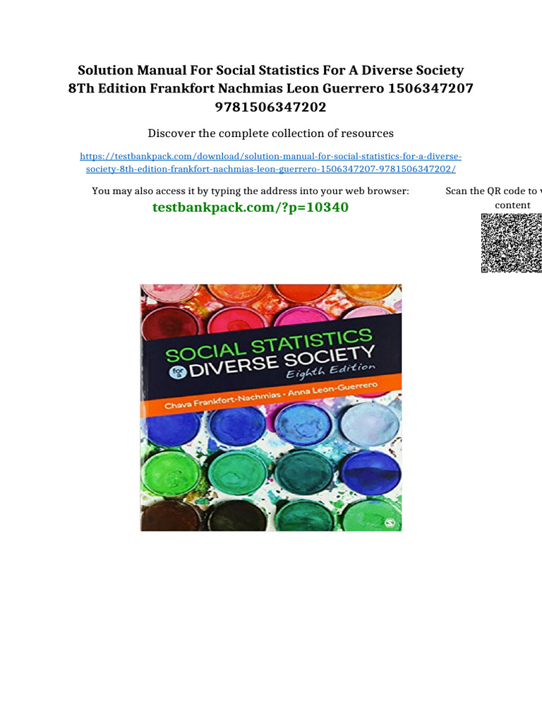 Solution Manual for Social Statistics for a Diverse Society 8th Edition ...