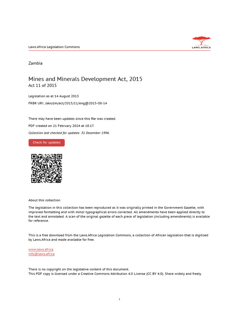 Mines and Minerals Development Act 2015 | PDF | Mining | Gemstone