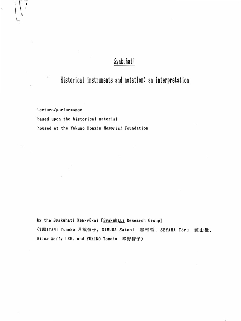 Historycal Shakuhachi by Simura & Tsuneko | PDF | Musical Notation ...