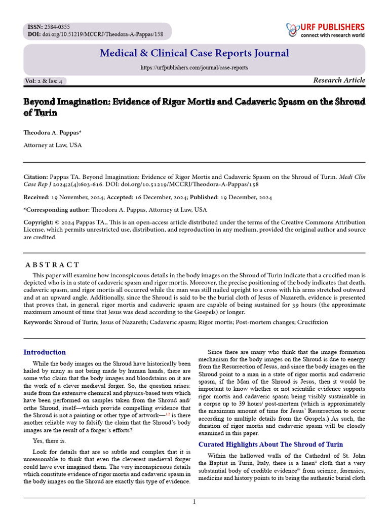 Beyond Imagination: Evidence of Rigor Mortis and Cadaveric Spasm On The ...