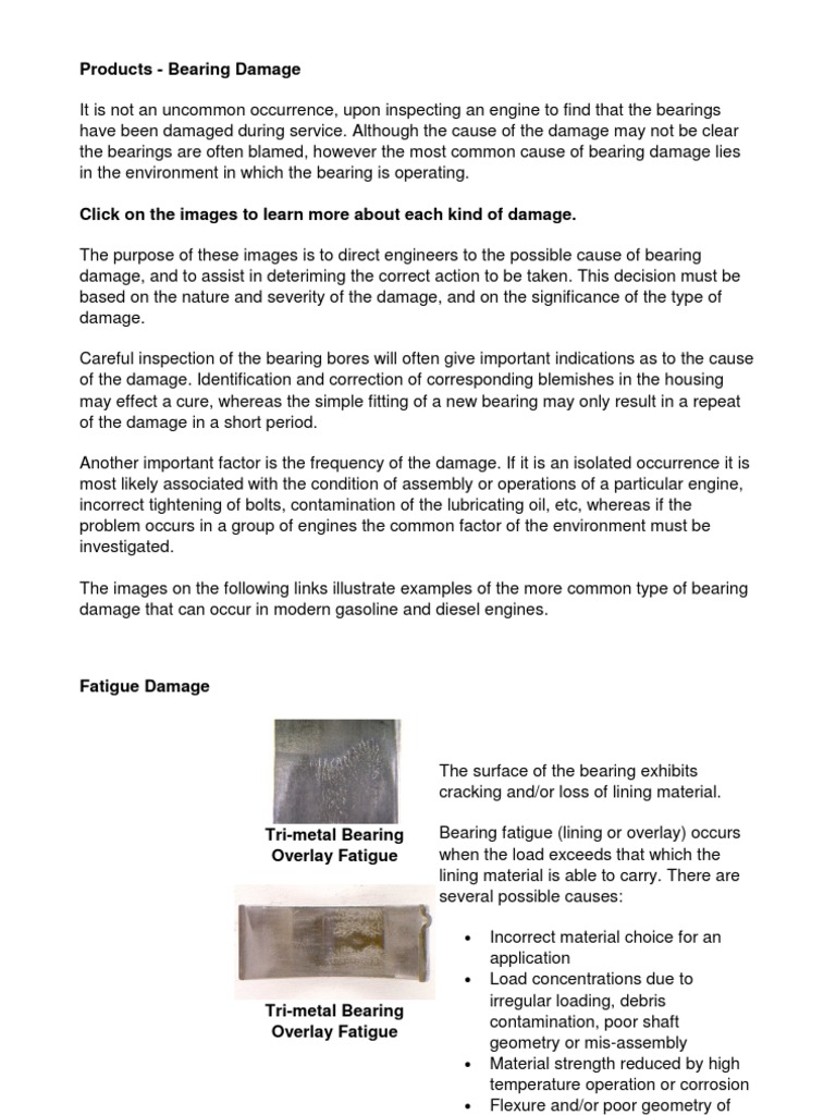 Shell Bearing Failure Guideline | PDF | Wear | Bearing (Mechanical)