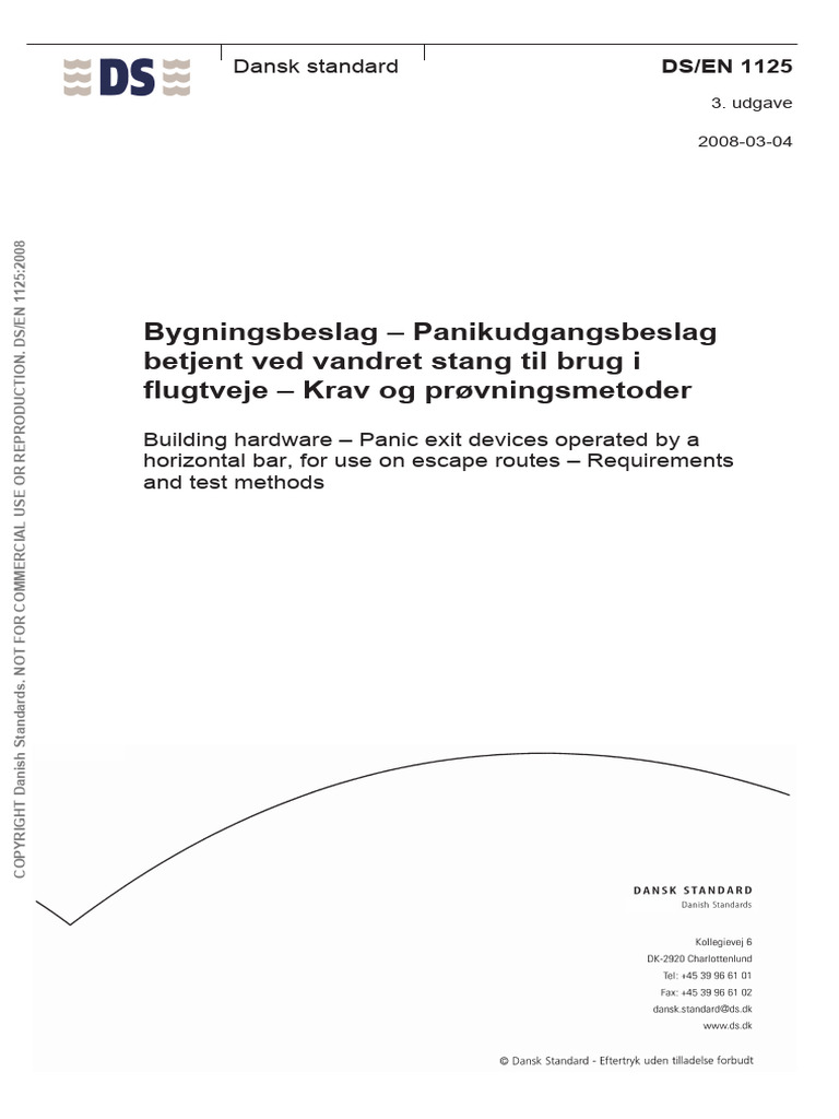 BS en 1125 Panic Exit Device | PDF
