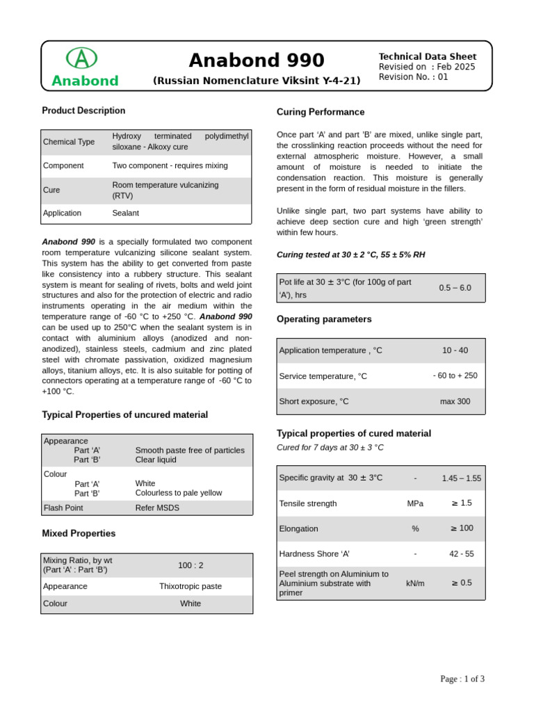 A 990 TDS | PDF | Chemical Substances | Chemistry