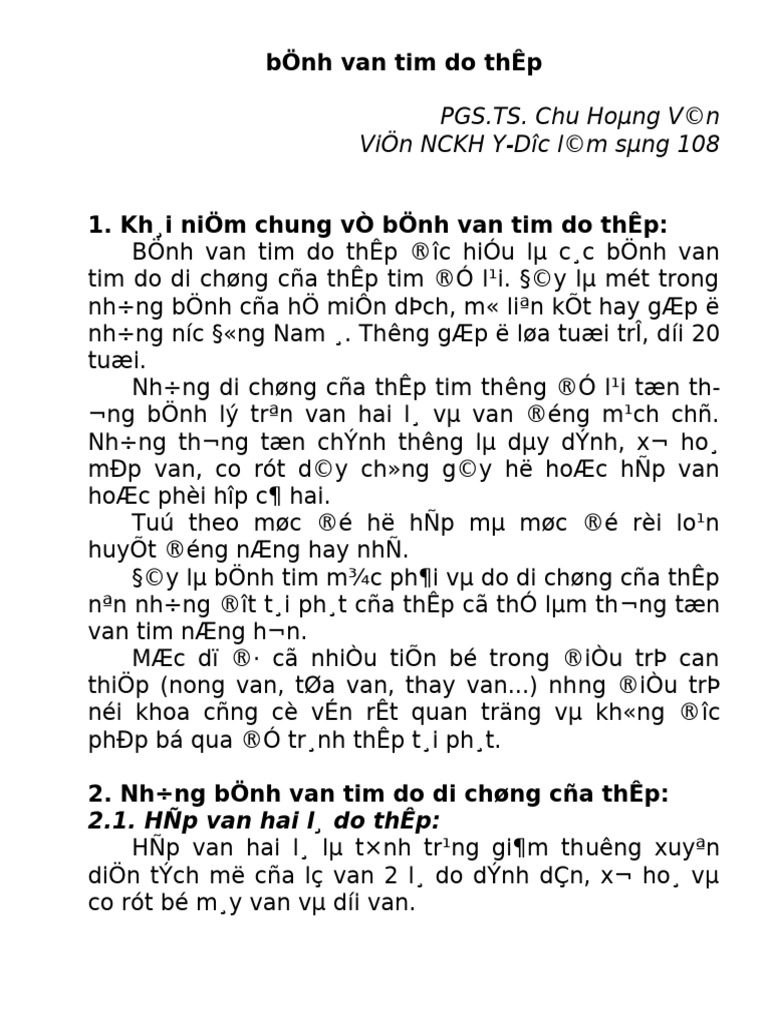 Benh Van Tim Do Thap - CHV | PDF