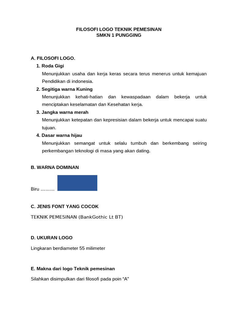 Filosofi Logo Teknik Pemesinan | PDF