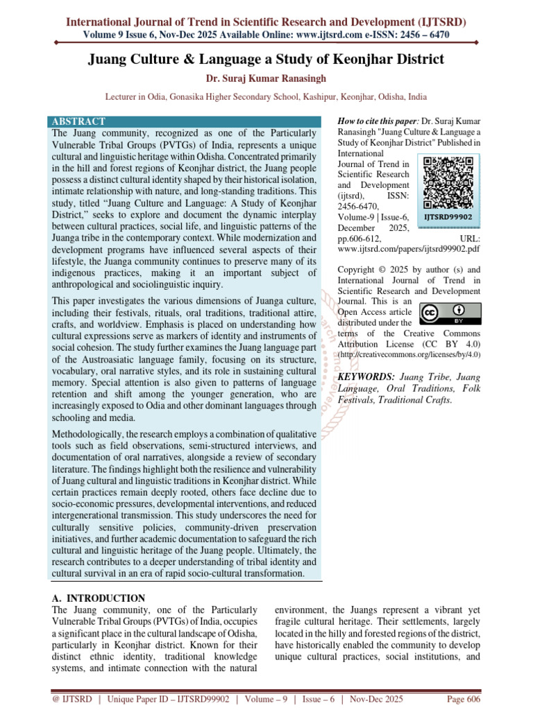 Juang Culture and Language A Study of Keonjhar District | PDF ...