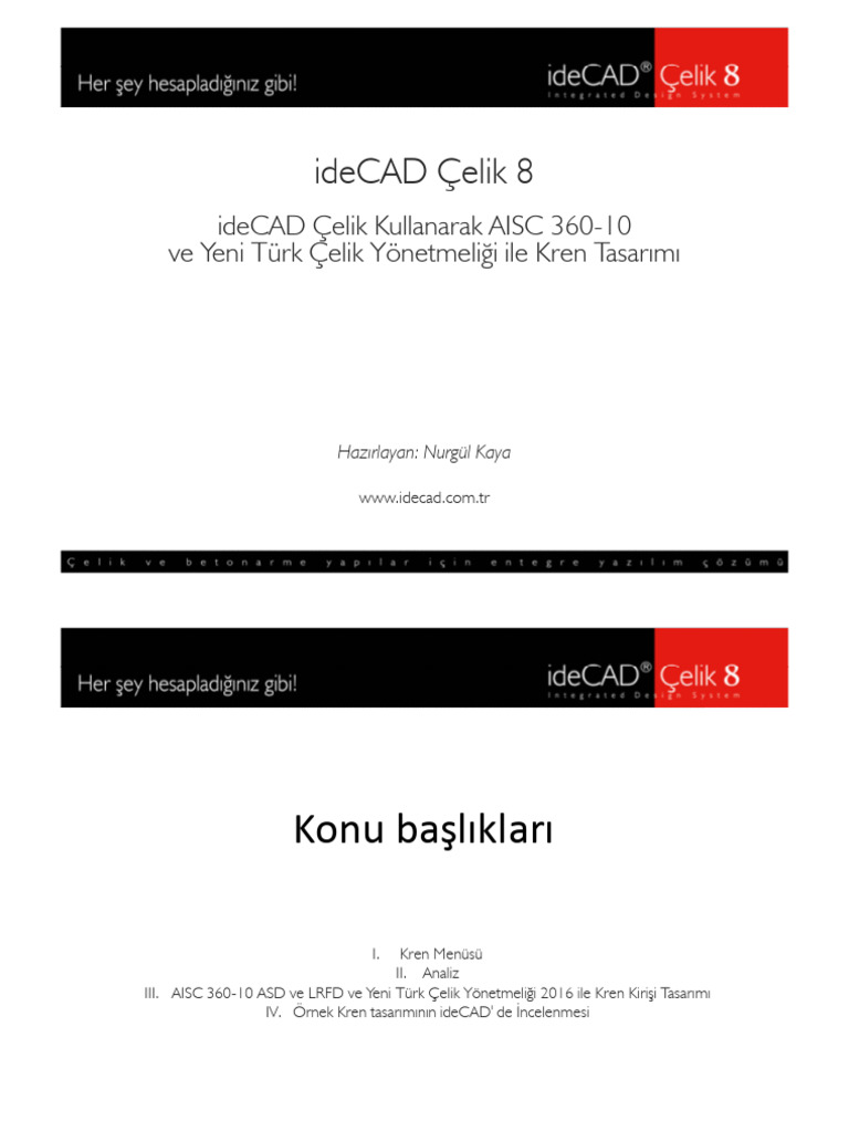 IdeCAD Ile Kren Kirişi Hesabı | PDF