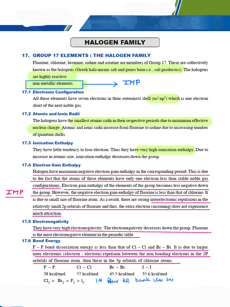 Halogen Compound (1) | PDF | Periodic Table | Chlorine