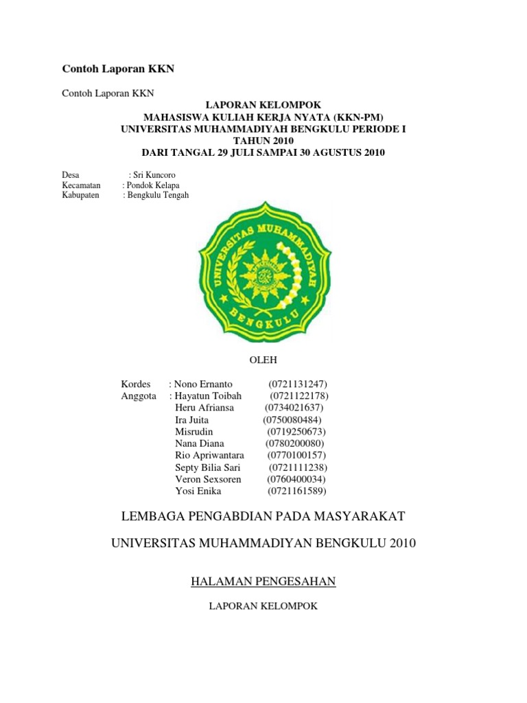 Contoh Laporan Kkn - Riset Contoh Laporan Kkn - Riset