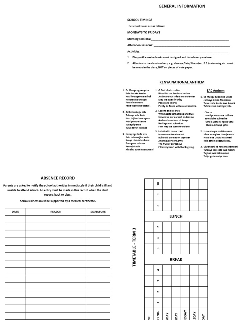 Daily Diary Booklet | PDF