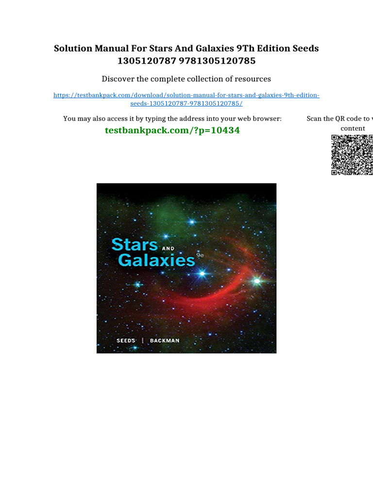 Solution Manual for Stars and Galaxies 9th Edition Seeds 1305120787 ...