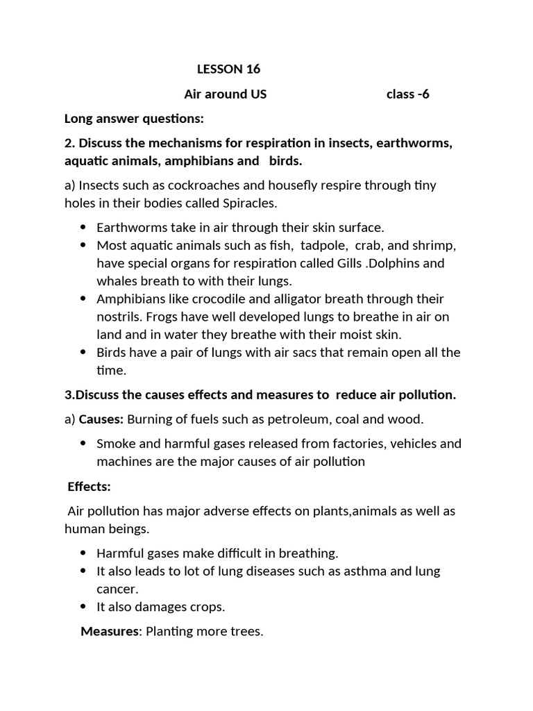 Air Around Us Class 6 | PDF