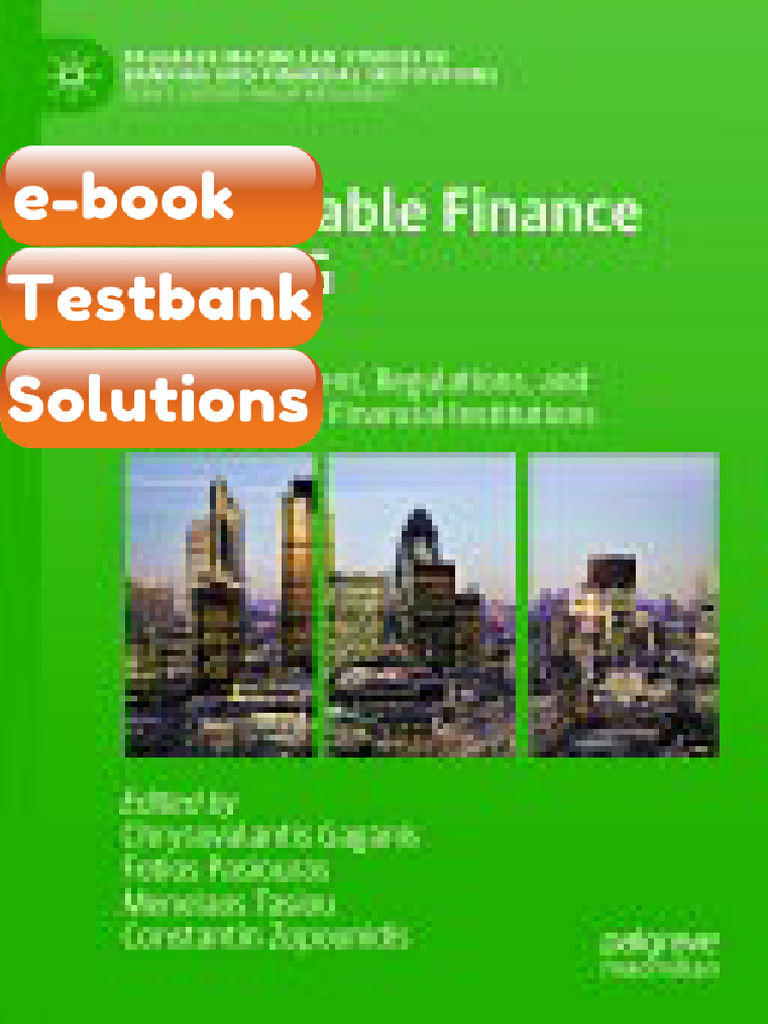 Testbank Sustainable Finance and ESG Risk Management Regulations and ...