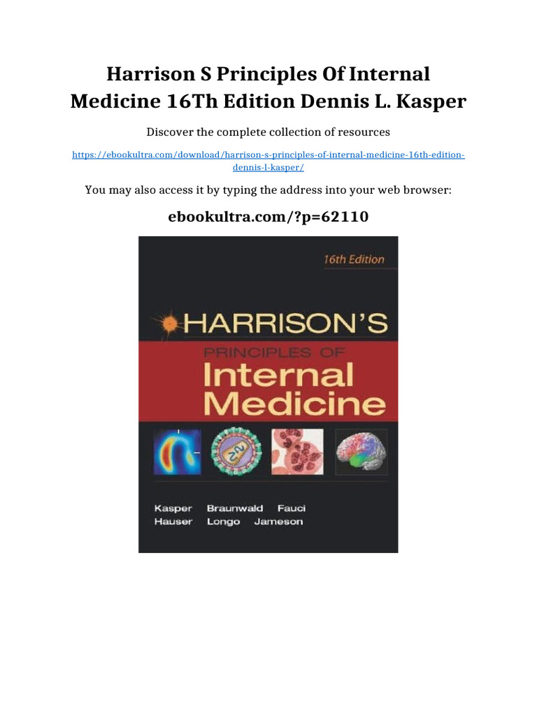 Harrison S Principles of Internal Medicine 16th Edition Dennis L ...