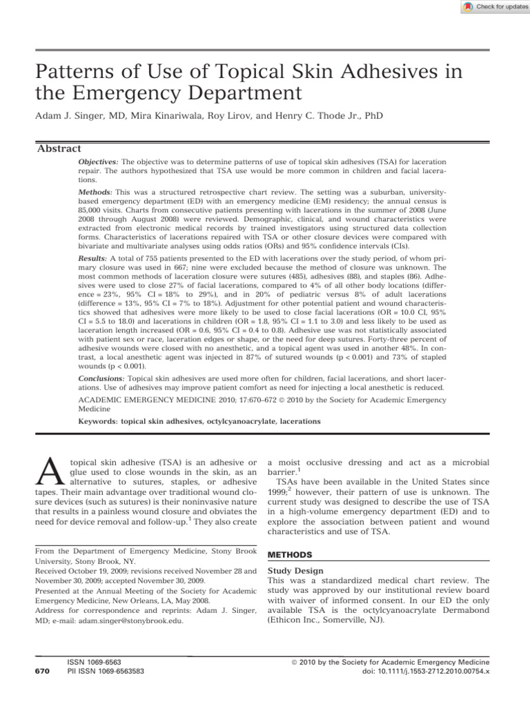 Academic Emergency Medicine - 2010 - Singer - Patterns of Use of ...