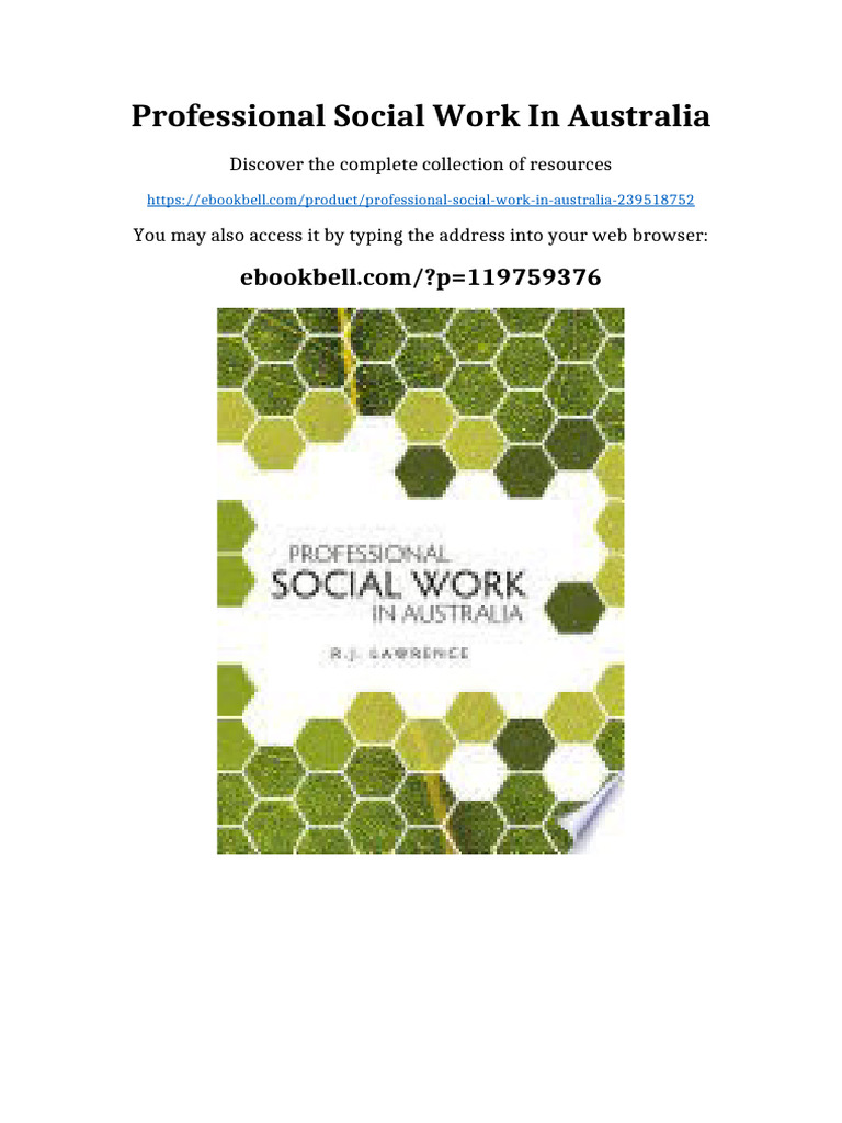 Professional Social Work in Australia Full Chapters Instanly | PDF ...