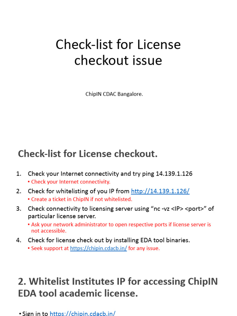Checklist For Siemens License Checkout Issue | PDF