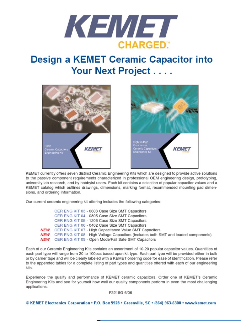Design A KEMET Ceramic Capacitor Into Your Next Project - . . | PDF ...