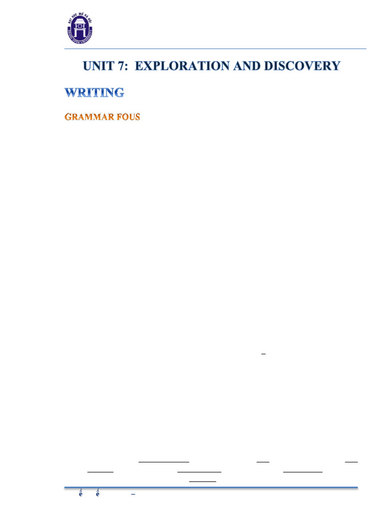 Unit 7 Exploration and Discovery-Writing | PDF | Essays