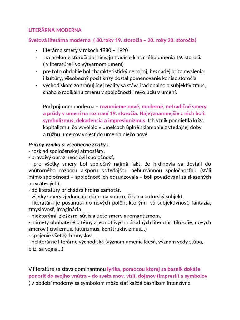 Literárna Moderna | PDF