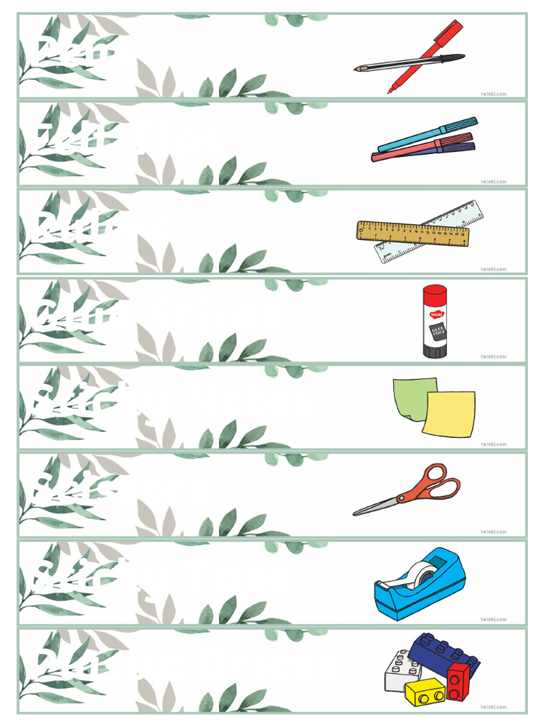 General Equipments Tray Labels | PDF