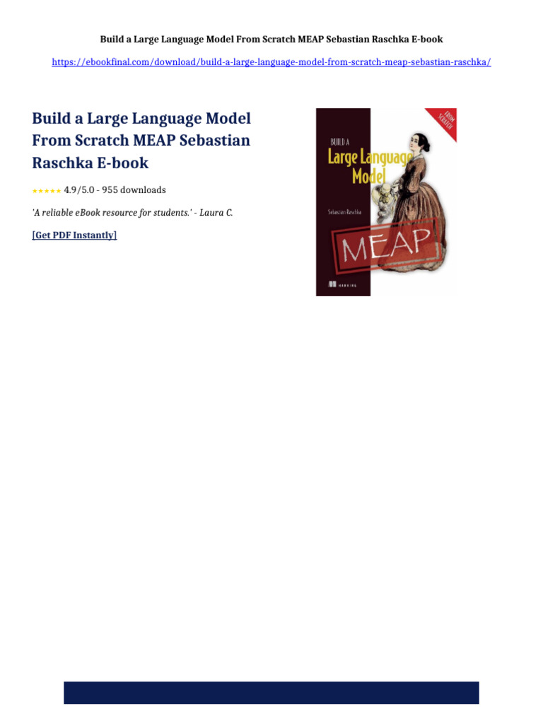 Build a Large Language Model From Scratch MEAP Sebastian Raschka ebook ...