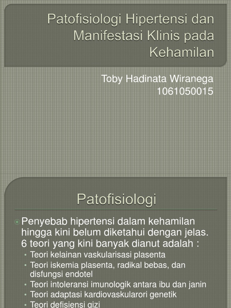 Patofisiologi Hipertensi Dan Manifestasi Klinis Pada Kehamilan | PDF