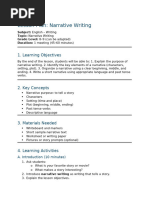 Mindful Learning in Narrative Writing | PDF | Learning | Narrative