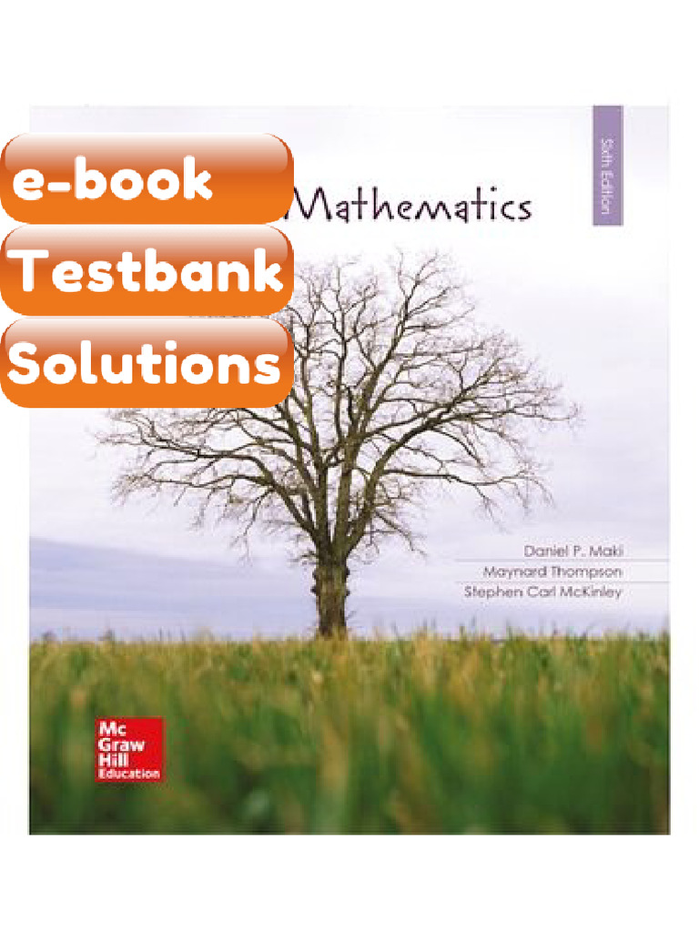 Testbank Finite Mathematics 6th Edition Daniel Maki Fast Download | PDF ...