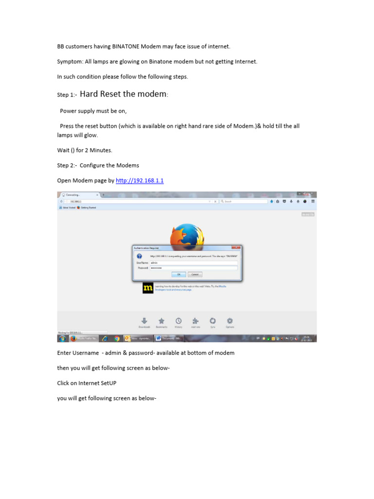 How To Reset A Modem | PDF