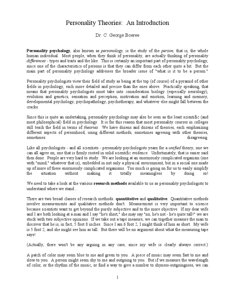 Personality Theories | PDF | Defence Mechanisms | Id