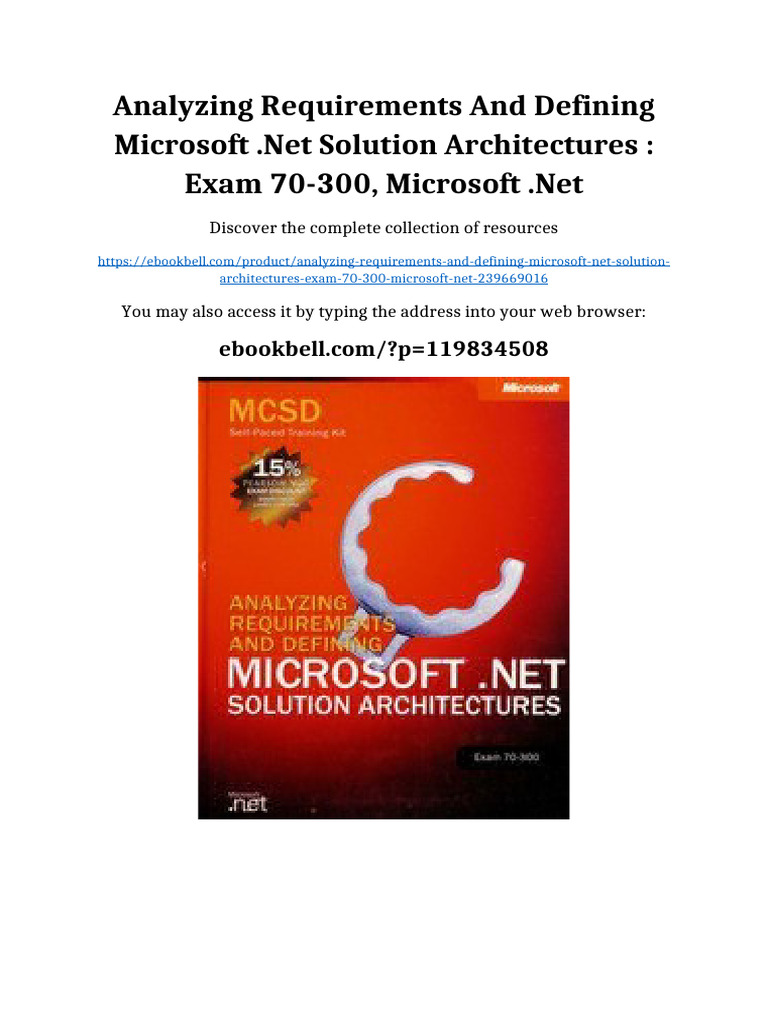 Analyzing Requirements and Defining Microsoft .NET Solution ...