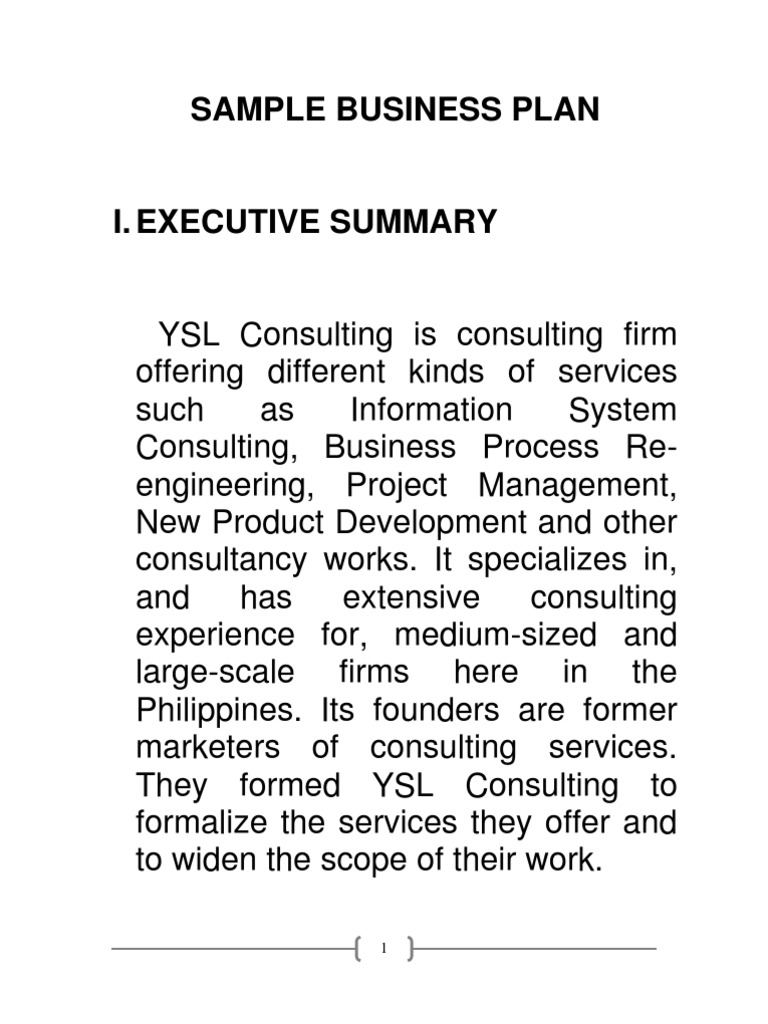 YSL Consulting Business Plan Overview | PDF | Strategic Management ...