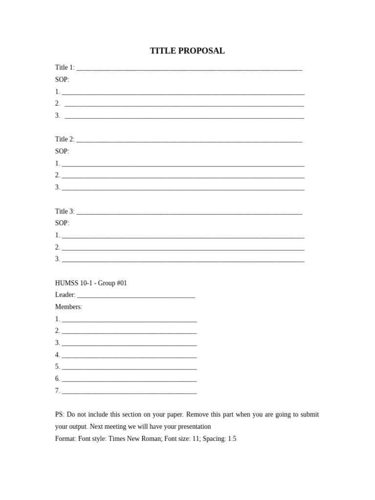 Title Proposal Template | PDF
